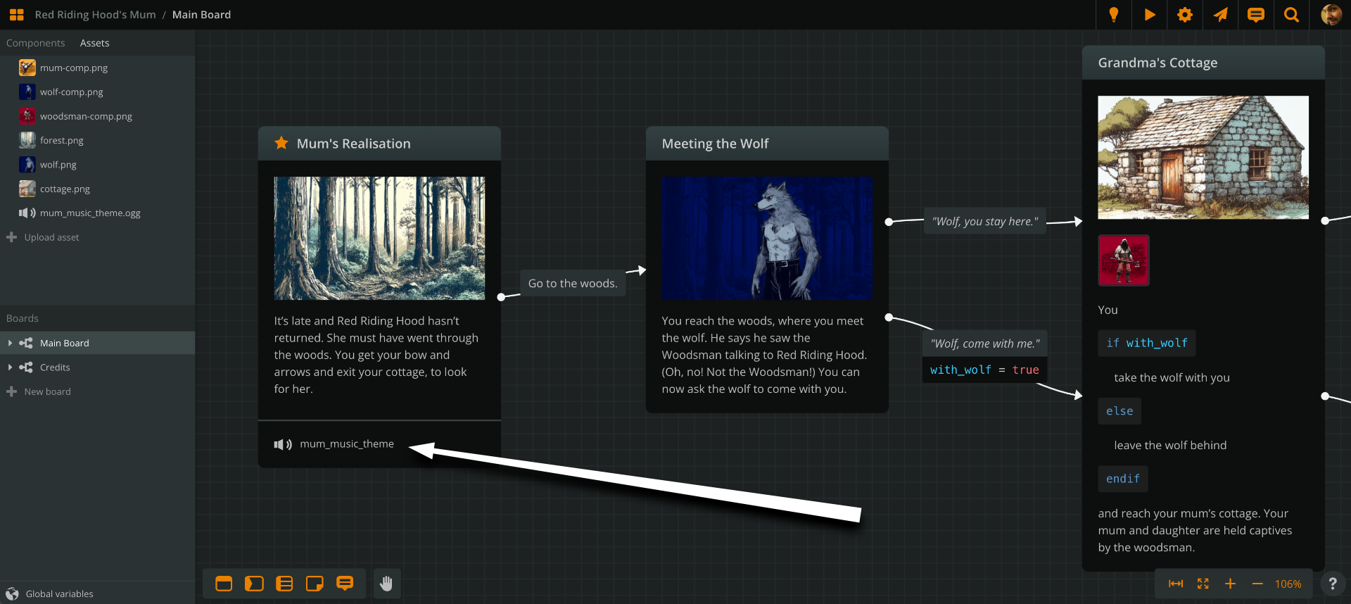 Write your interactive story in Arcweave
